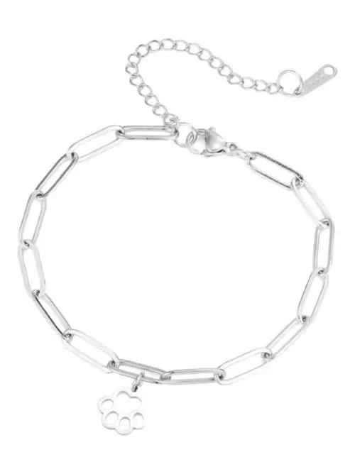 HOLLYWOOD SENSATION Delicate Paw Print Link Bracelet - Silver