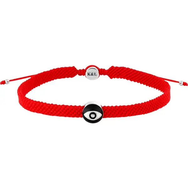 KARMA AND LUCK Red String Evil Eye Bracelet Hopeful Outlook - Red/black/silver