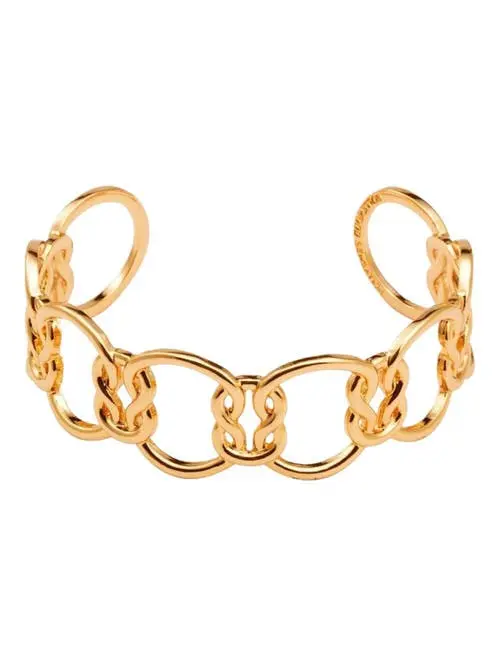 HOLLYWOOD SENSATION Plated Love Knot Cuff Bracelet - Gold