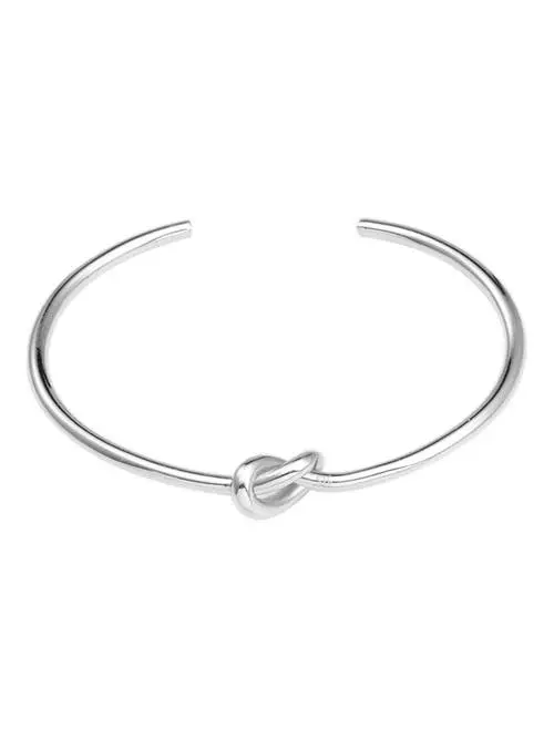 HOLLYWOOD SENSATION Love Knot Bangle - Silver