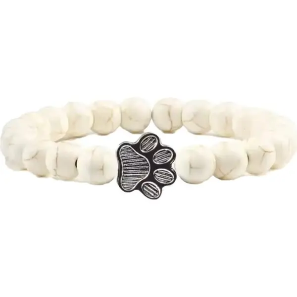 HOLLYWOOD SENSATION Paw Print Charm Bracelet - White