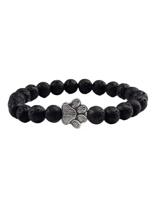 HOLLYWOOD SENSATION Pawzee Ebony Paw Print Charm Bracelet - Black