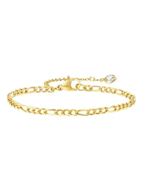 HOLLYWOOD SENSATION Classic Figaro Chain Bracelet - Gold