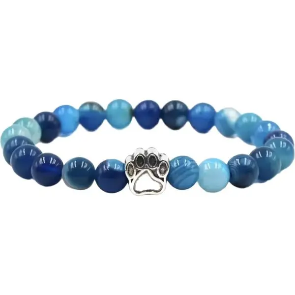 HOLLYWOOD SENSATION Pawzee Azure Agate Charm Bracelet - Blue