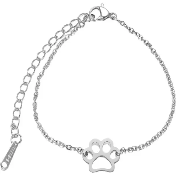 HOLLYWOOD SENSATION Eternal Print Link Chain Charm Bracelet - Silver