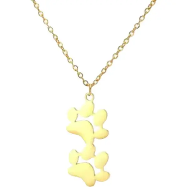 HOLLYWOOD SENSATION Double Paw Print Necklace - Gold