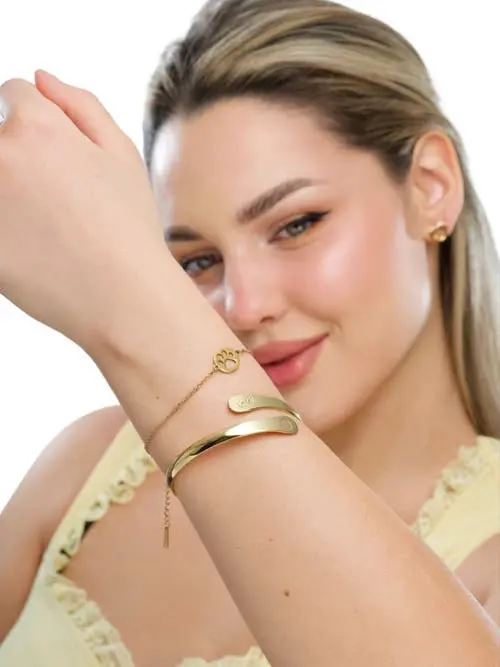 DLORIA Hollywood Sensation Loveypaws Link Charm Bracelet - Gold