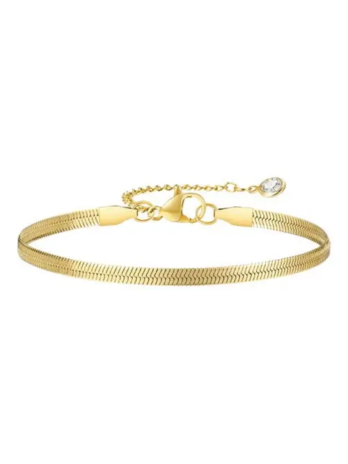 HOLLYWOOD SENSATION Adjustable Snake Chain Bracelet - Gold