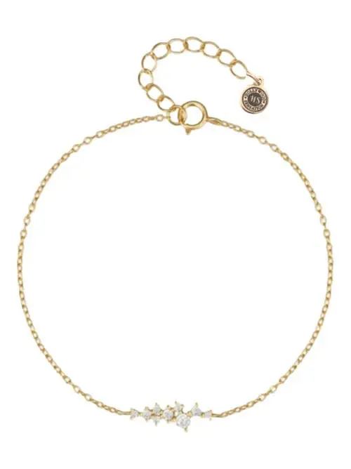 HOLLYWOOD SENSATION Perla Chain Link Bracelet With Cubic Zirconia - Gold