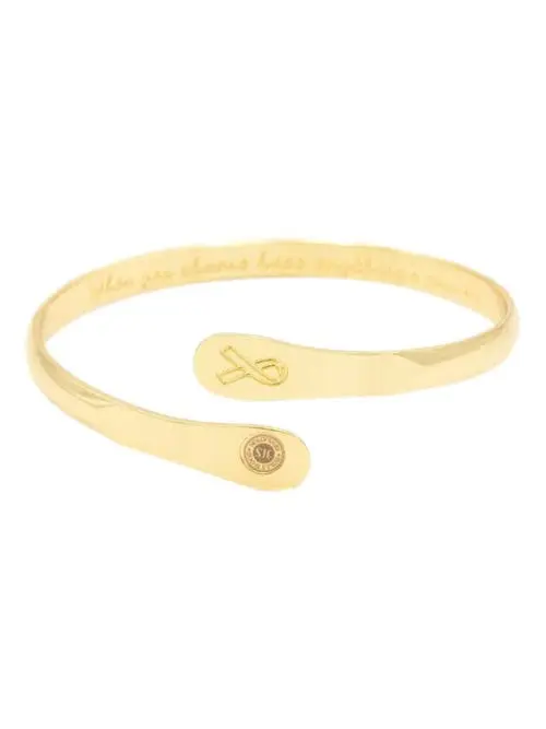 HOLLYWOOD SENSATION Cancer Awareness Cuff Bracelet - Gold