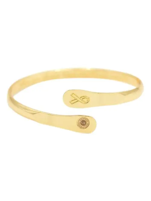 DLORIA Hollywood Sensation Cancer Awareness Cuff Bracelet - Gold