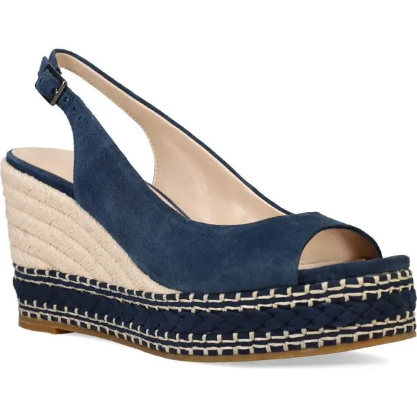 Pelle Moda Eleny Slingback Espadrille Wedge Sandal - Midnight
