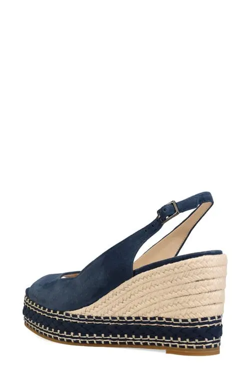 Pelle Moda Eleny Slingback Espadrille Wedge Sandal - Midnight