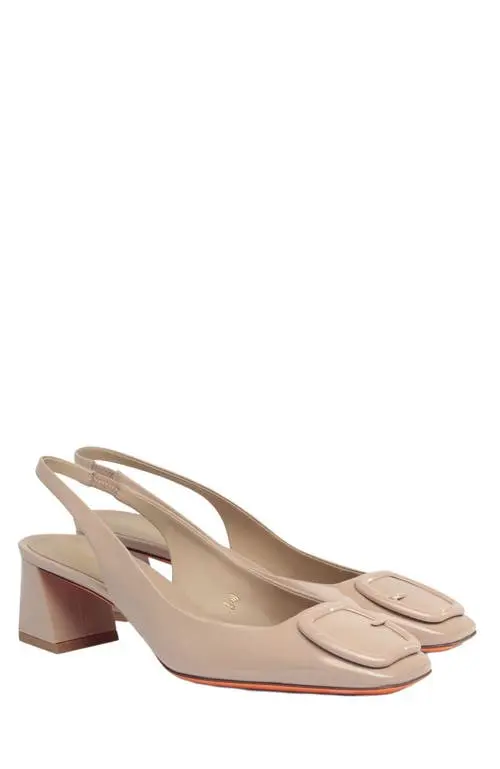 Santoni Patent Leather Slingbacks - Pink