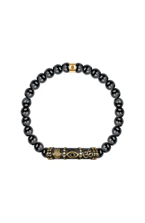KARMA AND LUCK Thought Stabilizer Triple Protection Bracelet - Dark Grey/gold/black