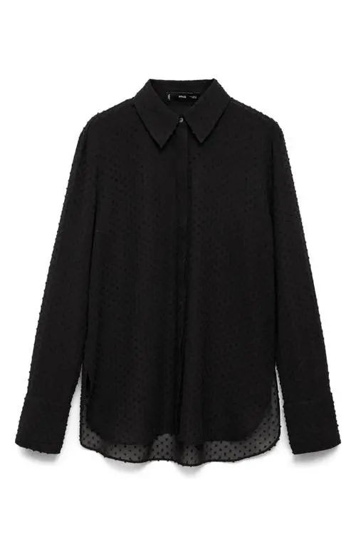 Mango Plumeti Clip Dot Button-up Shirt