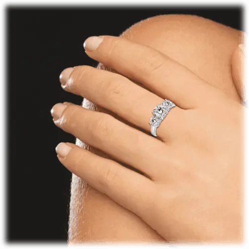 DLORIA Hollywood Sensation Blair Three Stone Cubic Zirconia Ring