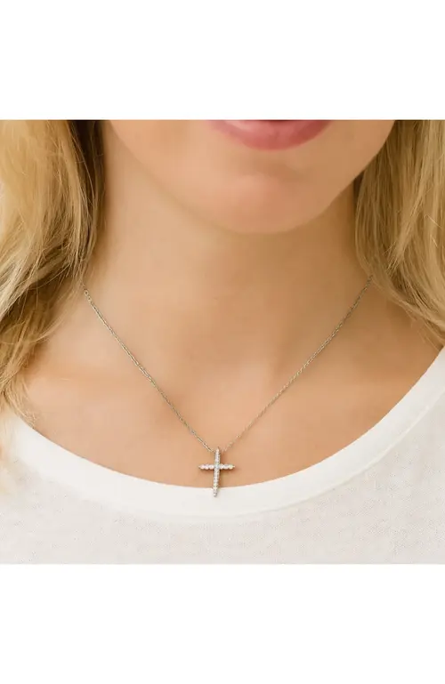 DLORIA Hollywood Sensation White Gold Plated Cross Necklace
