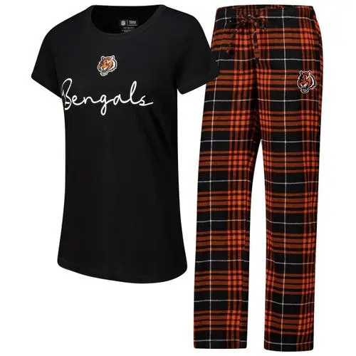 CONCEPTS SPORT Cincinnati Bengals Vector T-shirt & Flannel Pants Sleep Set - Black