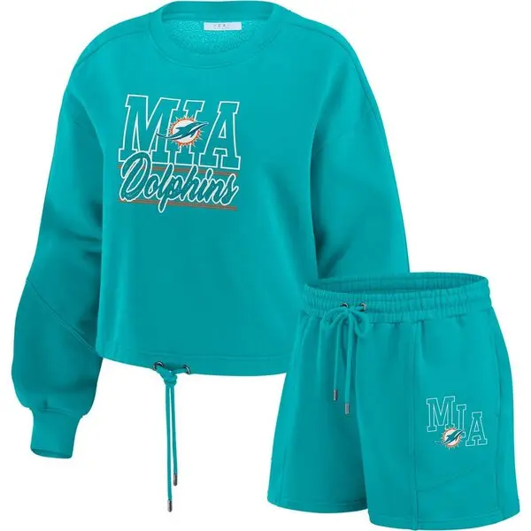 WEAR BY ERIN ANDREWS Miami Dolphins Fleece Lounge Set - Aqua