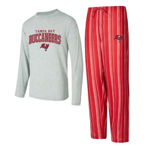 CONCEPTS SPORT Tampa Bay Buccaneers Petition Long Sleeve T-shirt & Pants Sleep Set - Red