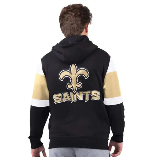 STARTER New Orleans Saints Extreme Full-zip Hoodie - Black