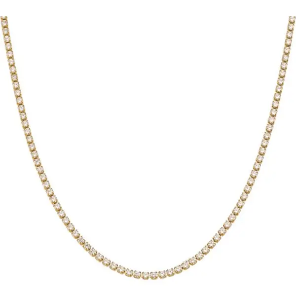 HOLLYWOOD SENSATION Cubic Zirconia Tennis Choker Necklace - Gold