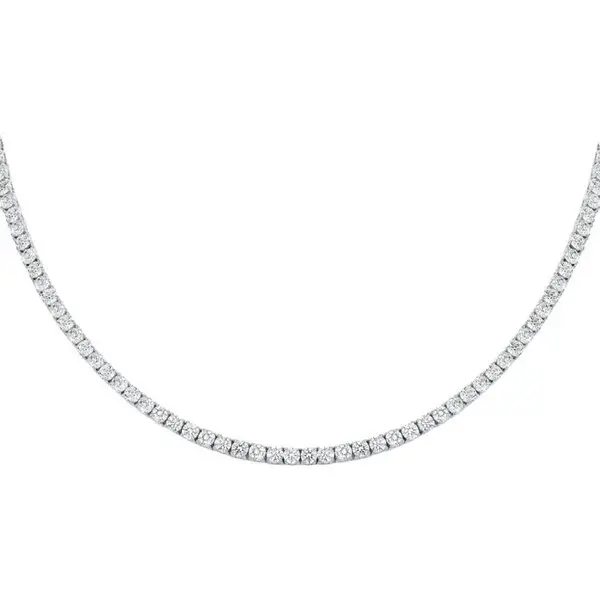 DLORIA Hollywood Sensation Cubic Zirconia Tennis Choker Necklace - Silver