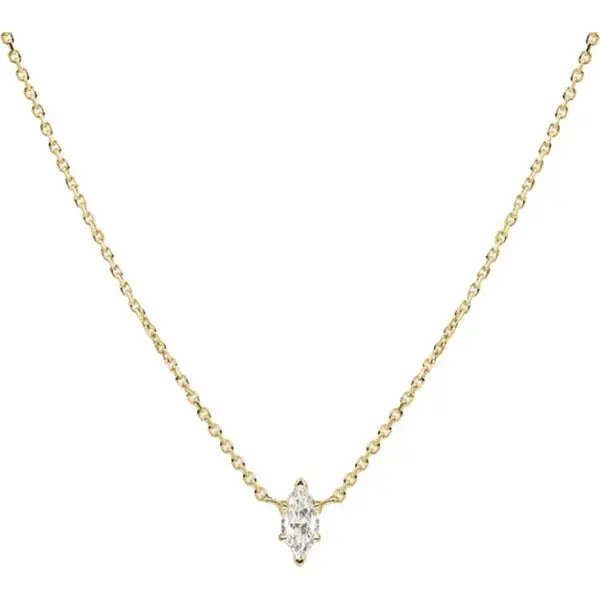 HOLLYWOOD SENSATION Moonbeam Necklace With Cubic Zirconia - Gold