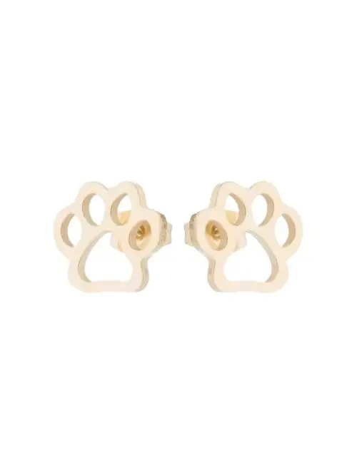 HOLLYWOOD SENSATION Charmedpaw Paw Print Stud Earrings - Gold