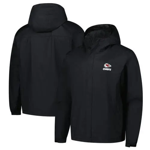 DUNBROOKE Kansas City Chiefs Waterproof Packable Full-zip Hoodie Jacket - Black