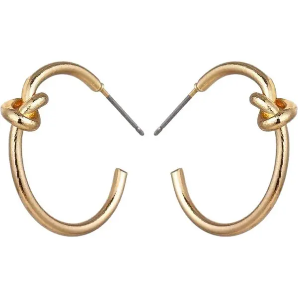 HOLLYWOOD SENSATION Knot Hoop Earrings - Gold