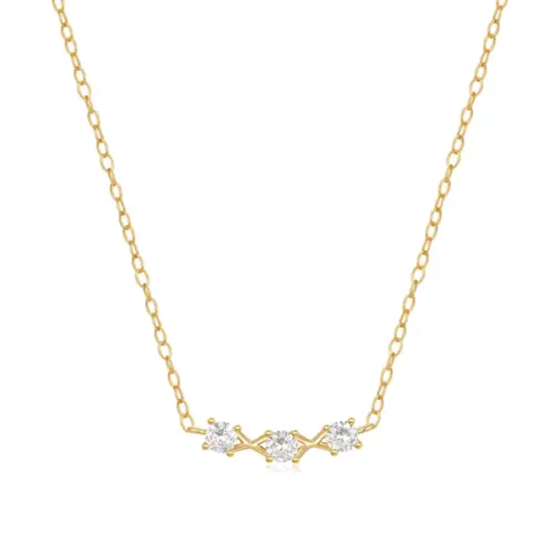 HOLLYWOOD SENSATION Adora Necklace With Cubic Zirconia - Gold