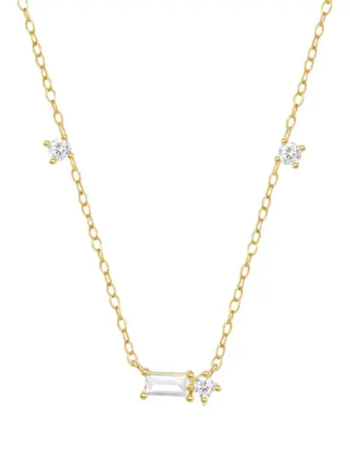 HOLLYWOOD SENSATION Starluxe Necklace With Cubic Zirconia - Gold