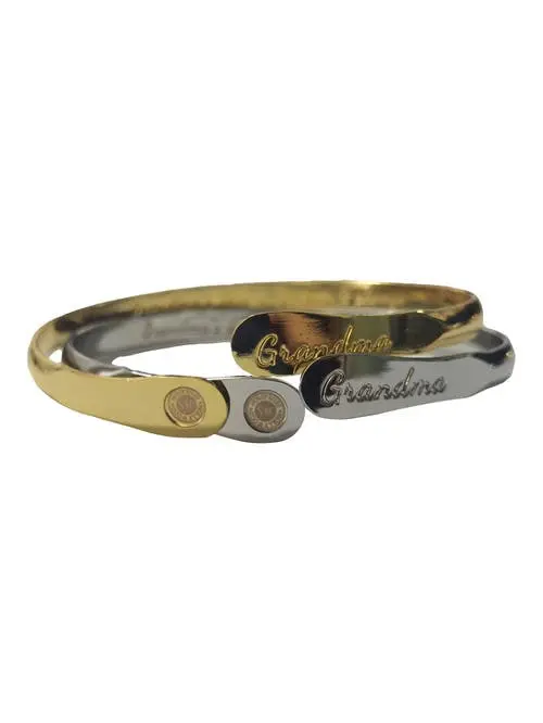 DLORIA Hollywood Sensation Engraved Cuff Bracelet - Gold