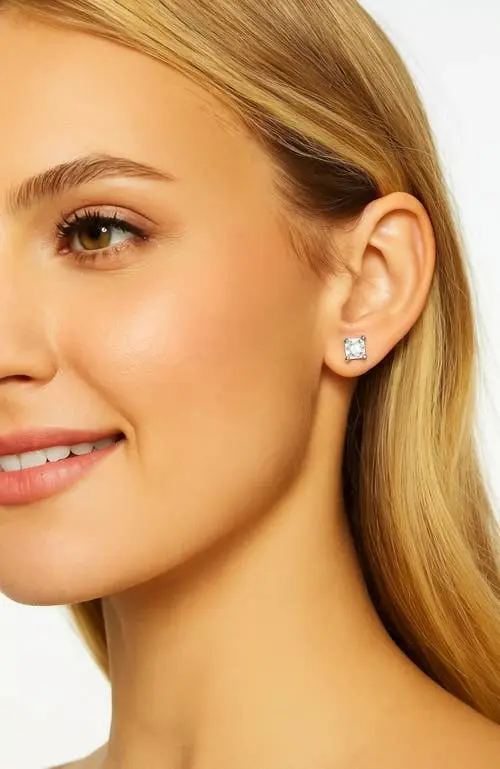 DLORIA Hollywood Sensation Half Carat Princess Cut Zirconia Stud Earrings