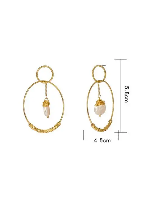 DLORIA Hollywood Sensation Pearl Hoop Earrings