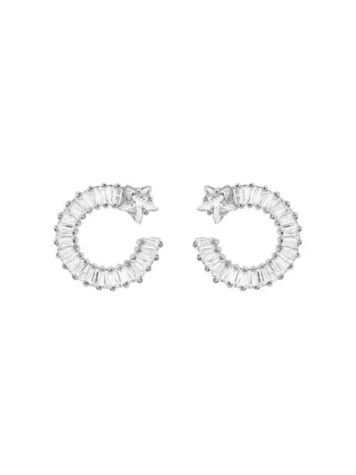DLORIA Hollywood Sensation Shooting Star Earrings With Zirconia - Silver