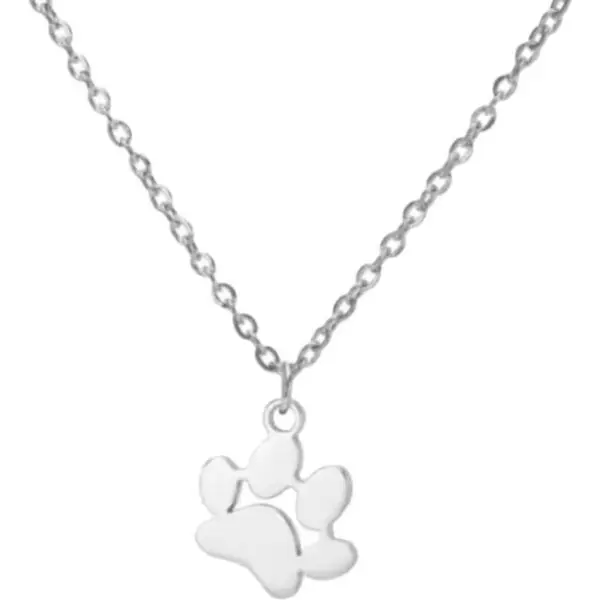 HOLLYWOOD SENSATION Everpaw Single Paw Print Necklace - Silver