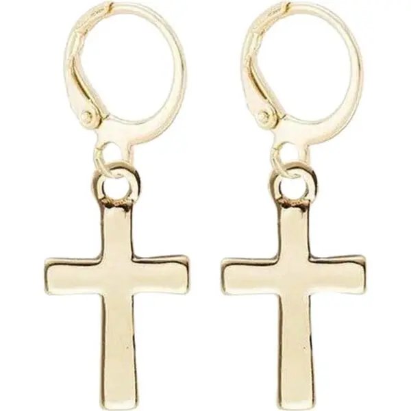 HOLLYWOOD SENSATION Cross Dangle Earrings - Gold