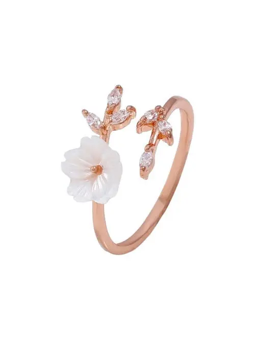 HOLLYWOOD SENSATION Cherry Blossom Adjustable Ring - Rose Gold