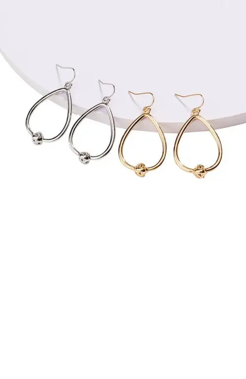 DLORIA Hollywood Sensation Love Knot Water Drop Hoop Earrings