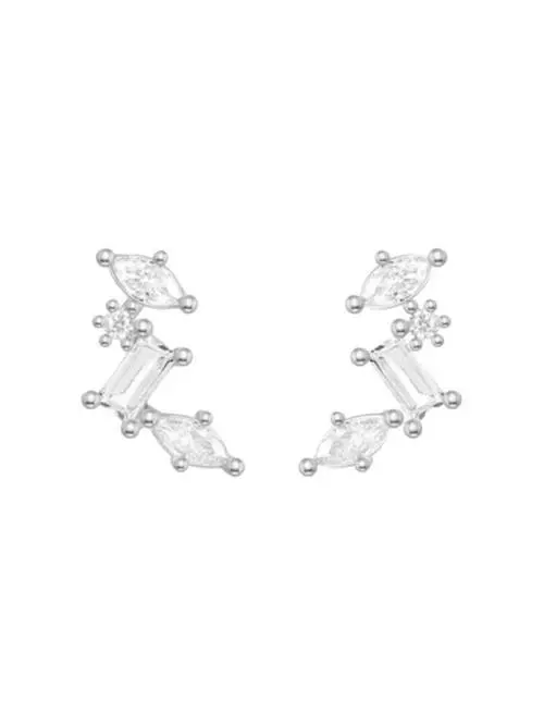 HOLLYWOOD SENSATION Celestial Cluster Earrings - Silver