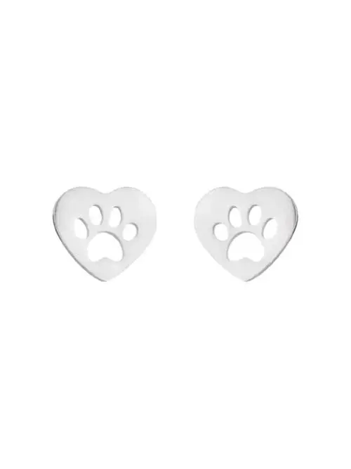 DLORIA Hollywood Sensation Pawfect Charm Stud Earrings - Silver