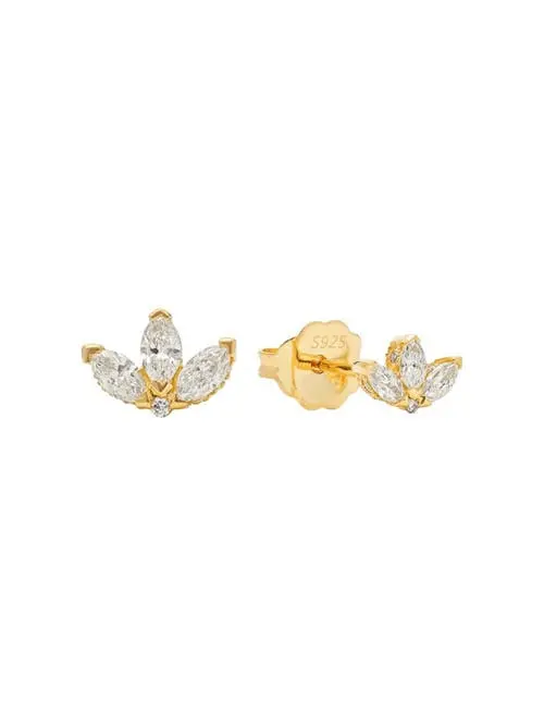 HOLLYWOOD SENSATION Solis En Blossom Stud Earrings - Gold