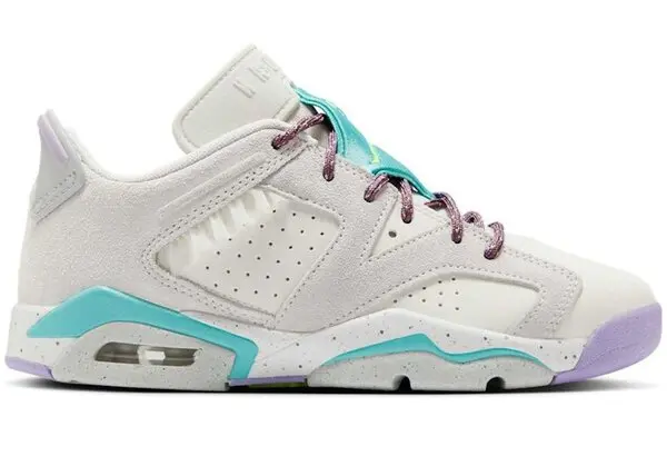 JORDAN 6 Retro Low Let's Play Sneakers - Phantom/green Frost/hydrangeas