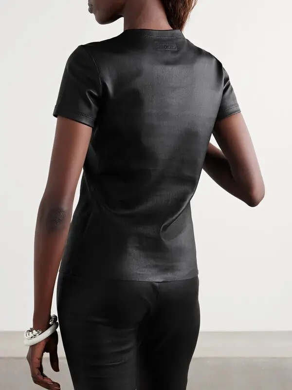 Stouls Leather T-shirt - Black