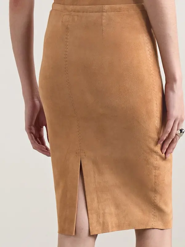 Stouls Gilda Suede Skirt - Brown