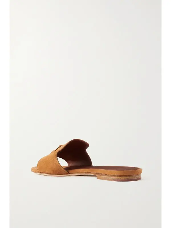 Loro Piana Summer Charms Suede Slides