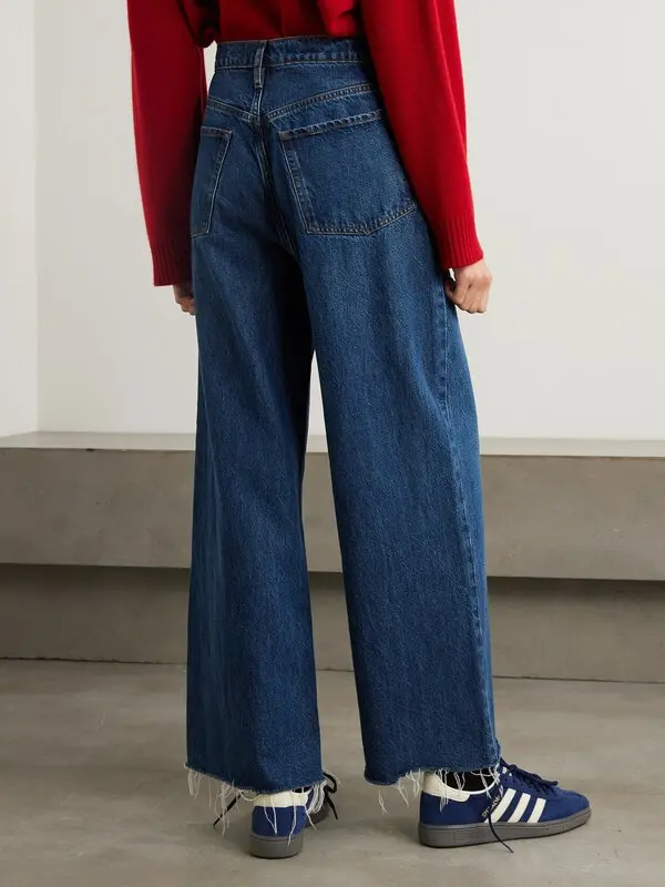 FRAME Le Low Baggy Wide-leg Organic Jeans - Blue